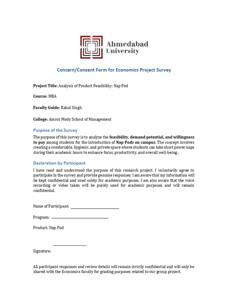Consent Form of Nap Pod | PDF