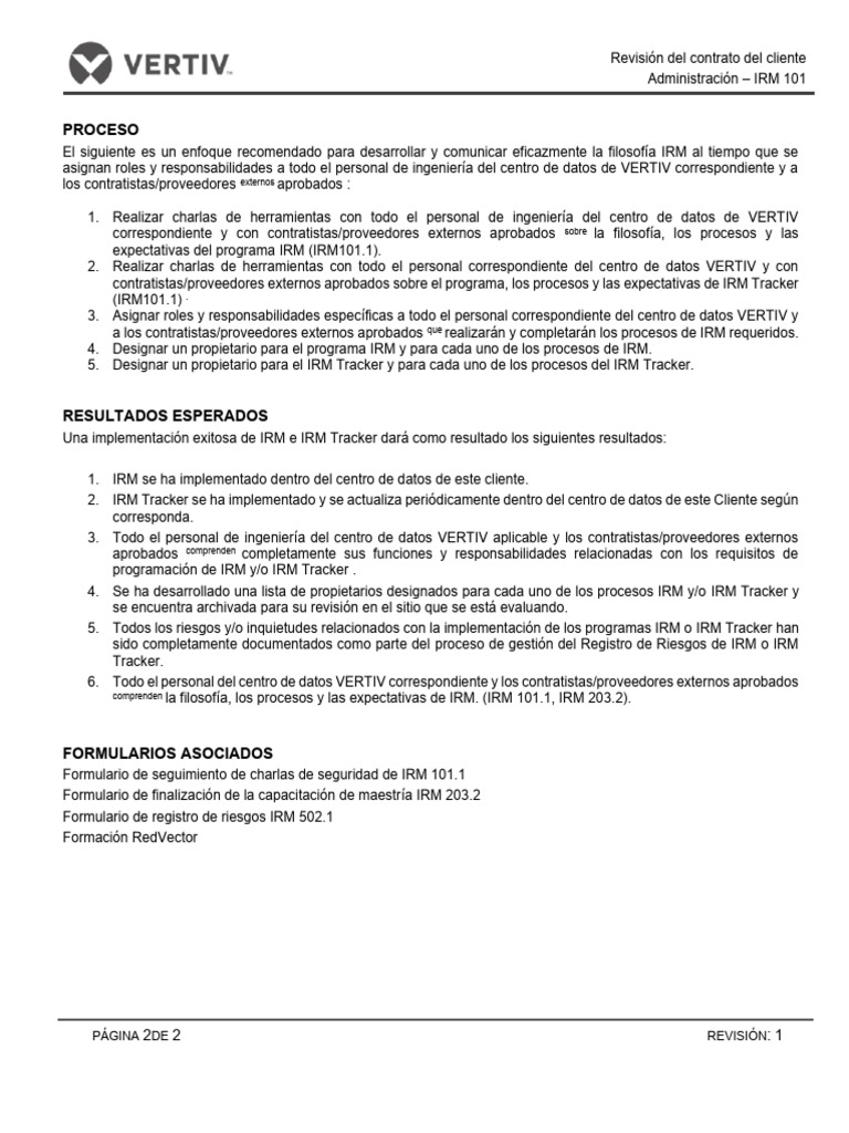 Implementación de IRM en VERTIV | PDF | Informática