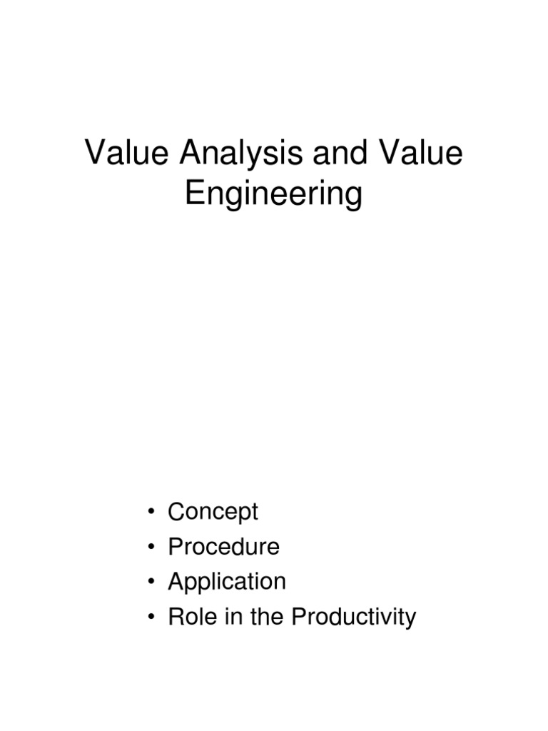 Value Analysis and Value Engineering | PDF | Brass | Concrete