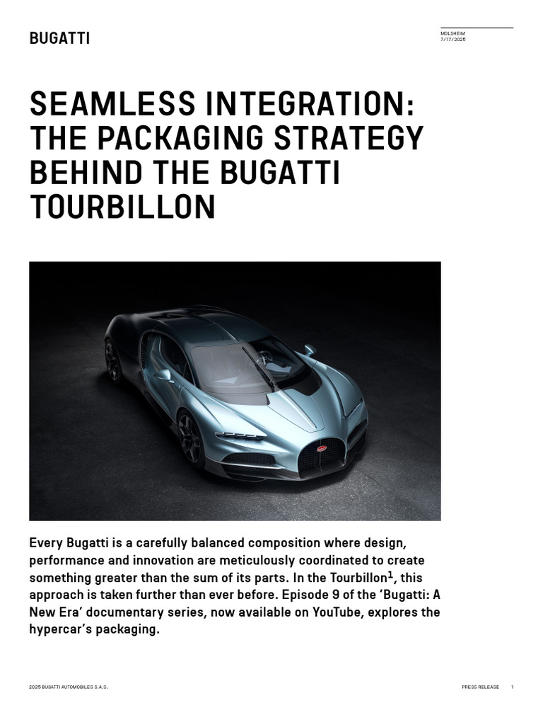 The Packaging Strategy Behind The Bugatti Tourbillon | PDF | Engines ...