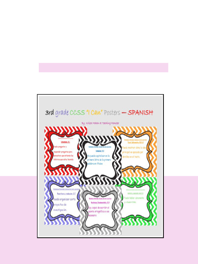 3rd Grade Ela In Spanish Teaching Momster available all format | PDF