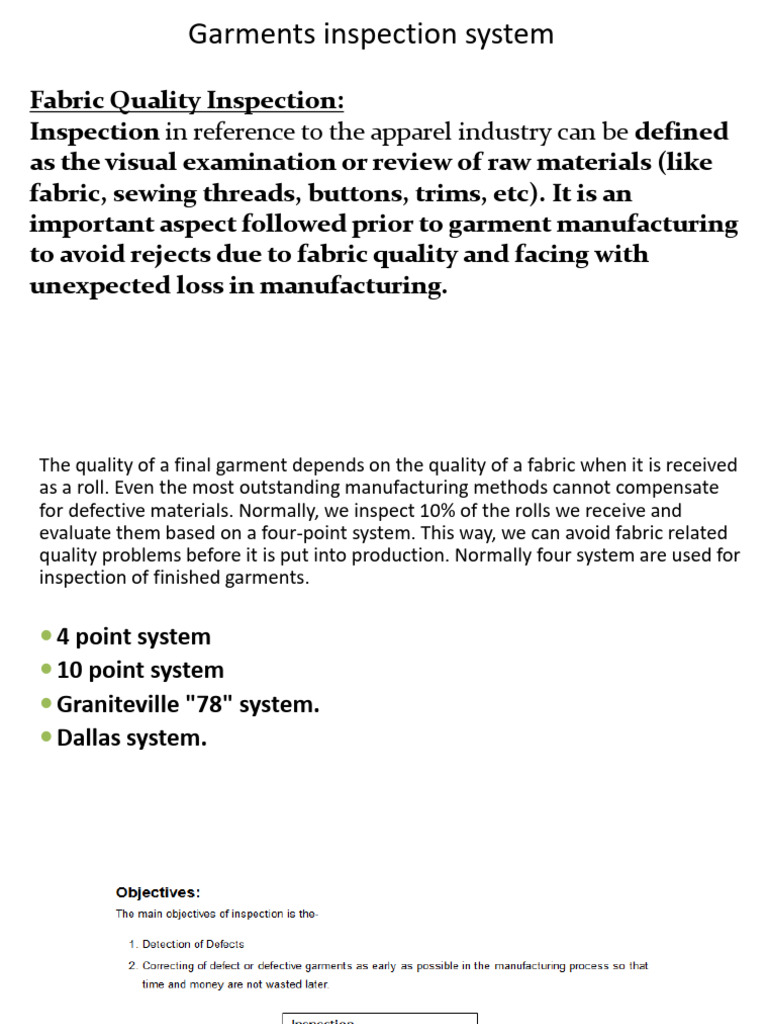 19 a Garments Inspection | PDF | Clothing | Fashion
