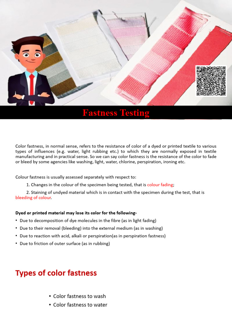 Color Fastness Testing Methods Guide | PDF | Dye | Dyeing