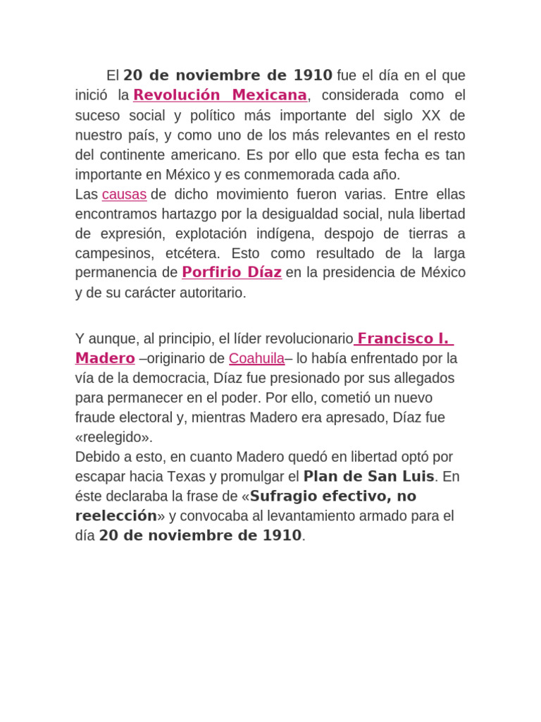 20 DE NOV | PDF | revolución mejicana | México