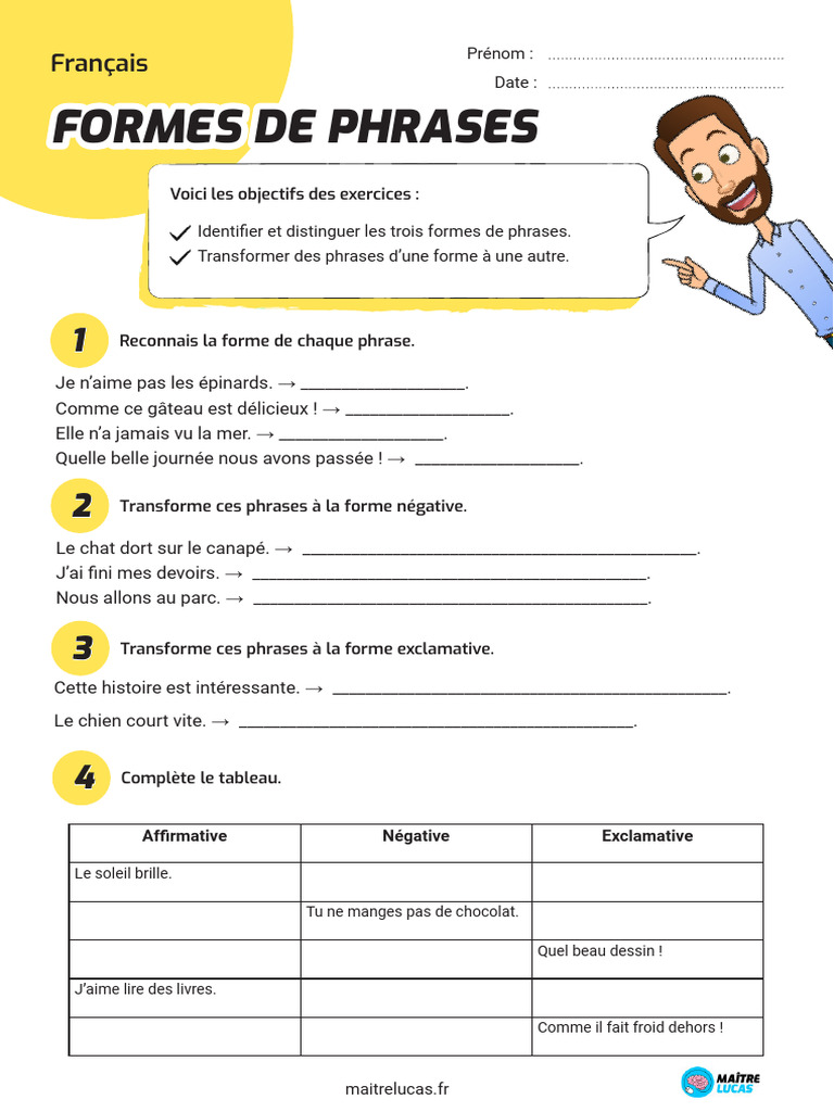 Transformations de Phrases en Français | PDF