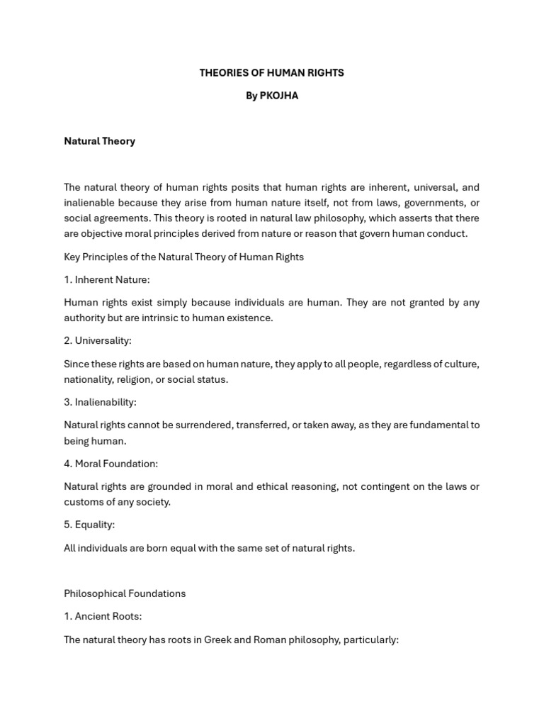 Theories of Human Rights Explained | PDF | Marxism | Utilitarianism