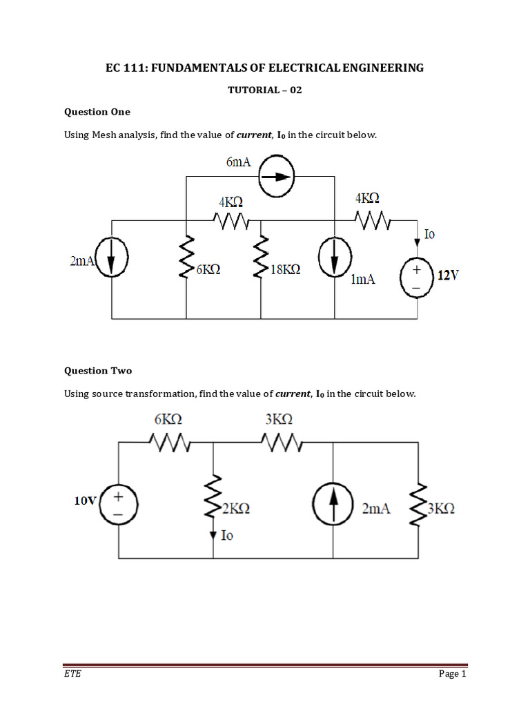 EC 111 Tutorial 2 | PDF