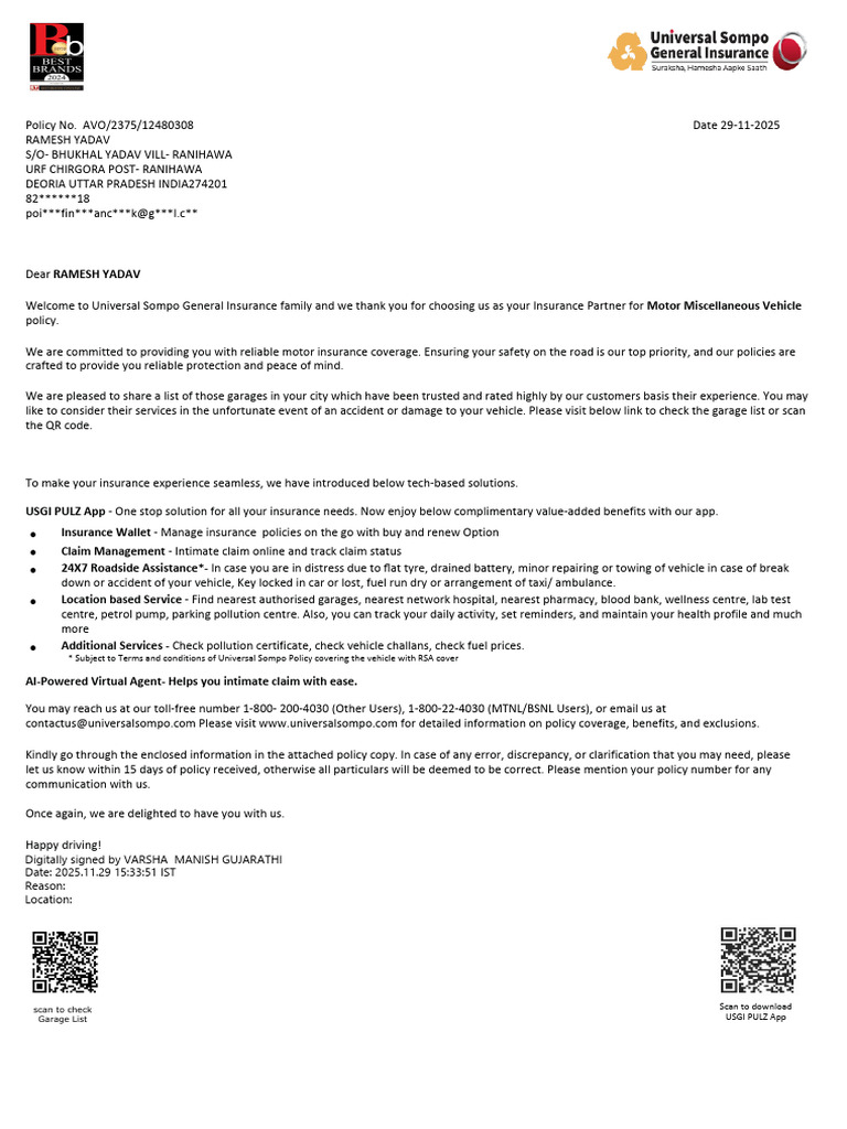 AVO_2375_12480308 | PDF | Insurance | Liability Insurance