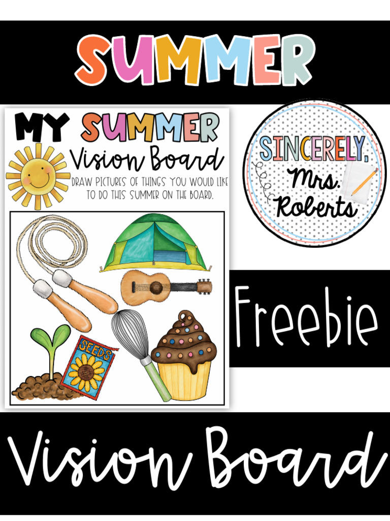 Summer Vision Board Template | PDF