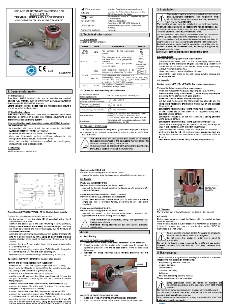 Preseblock Per Gas Medicali AGSS 2017 05 | PDF | Electrical Connector ...