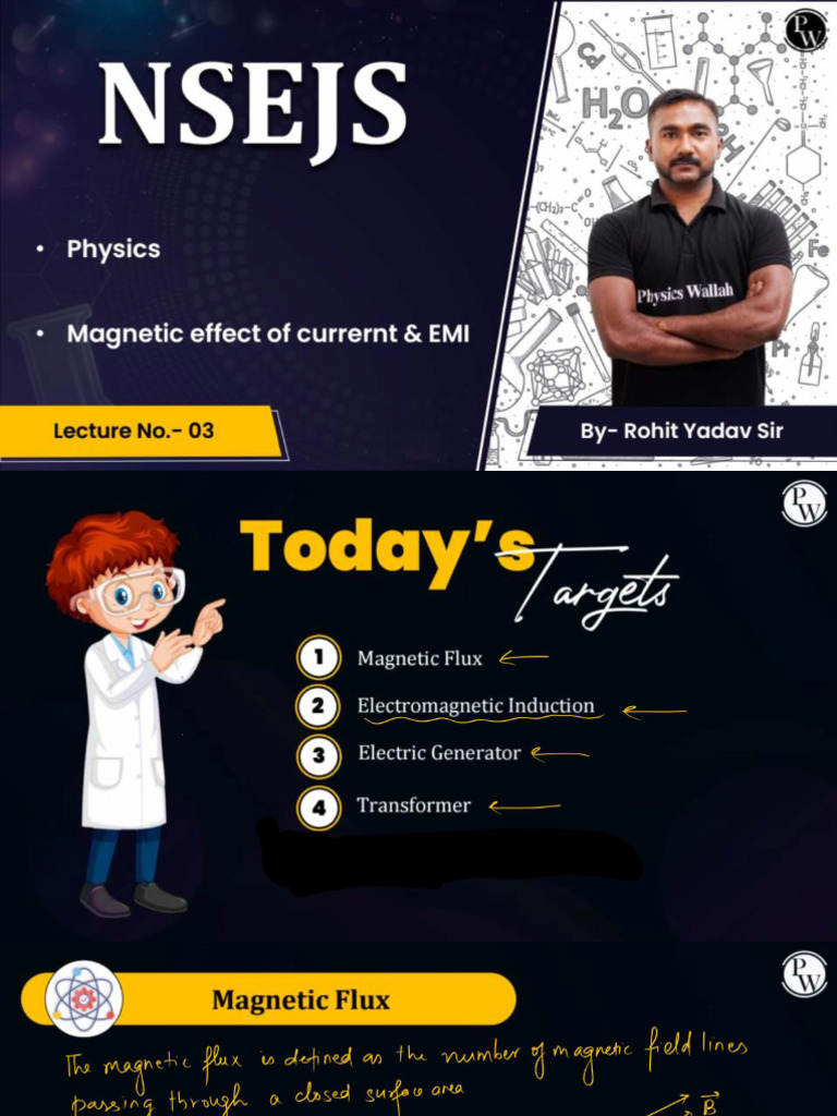 Magnetic Effect of Current & EMI 03 Class Notes | PDF