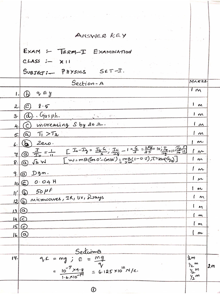 MS - 12 - Physics Set 1 | PDF
