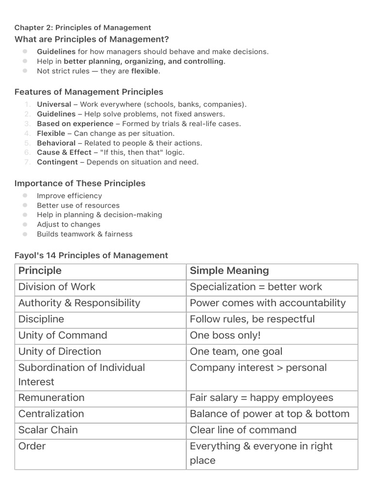 Chapter 2 - Principles of Management | PDF | Social Psychology ...