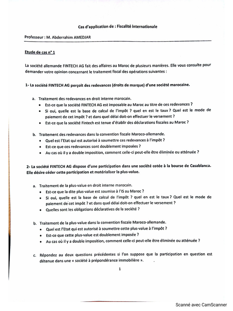 Cas 1 Fisca Inter | PDF
