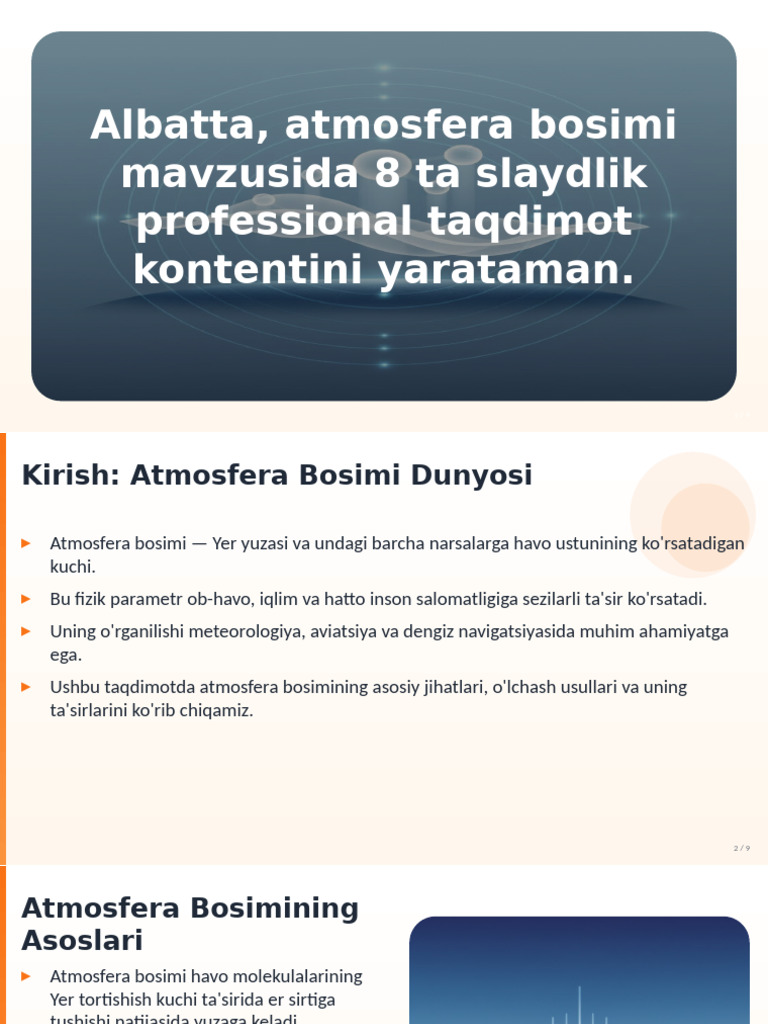 atmosfera bosimi | PDF