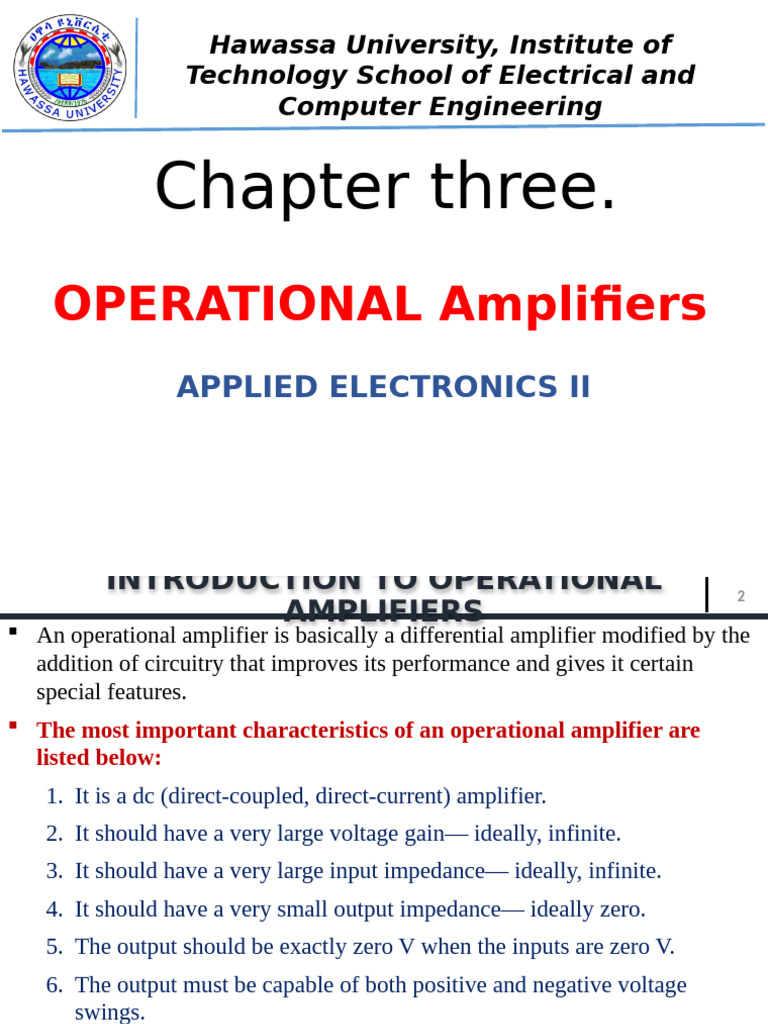 Chapter Three Operational Amplifier | PDF | Operational Amplifier ...