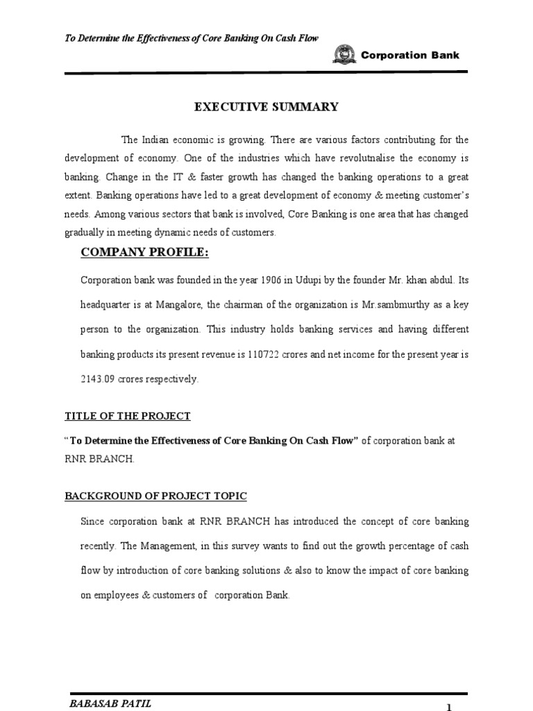Core Banking Impact on Cash Flow Analysis | PDF | Risk Management ...
