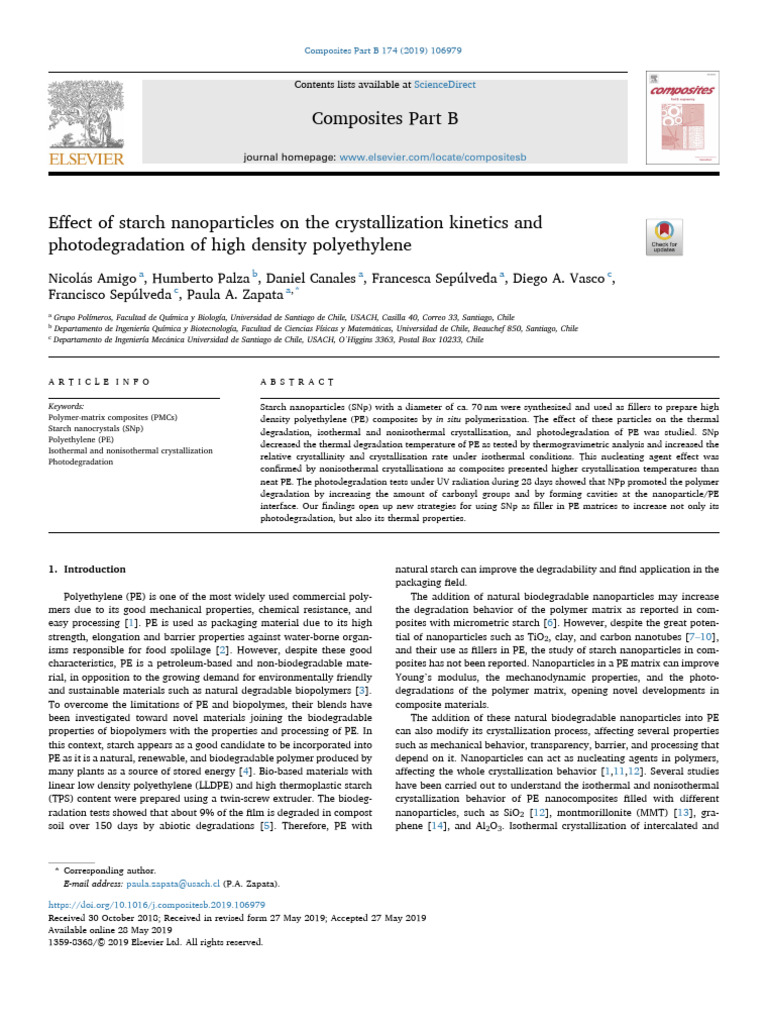 Effect of Starch Nanoparticles On The Crystallization Kinetics and ...