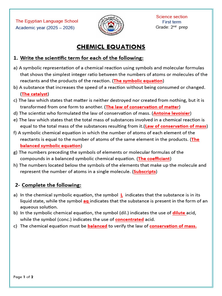 Work Sheet 6 - - Answer | PDF | Molecules | Chemical Substances