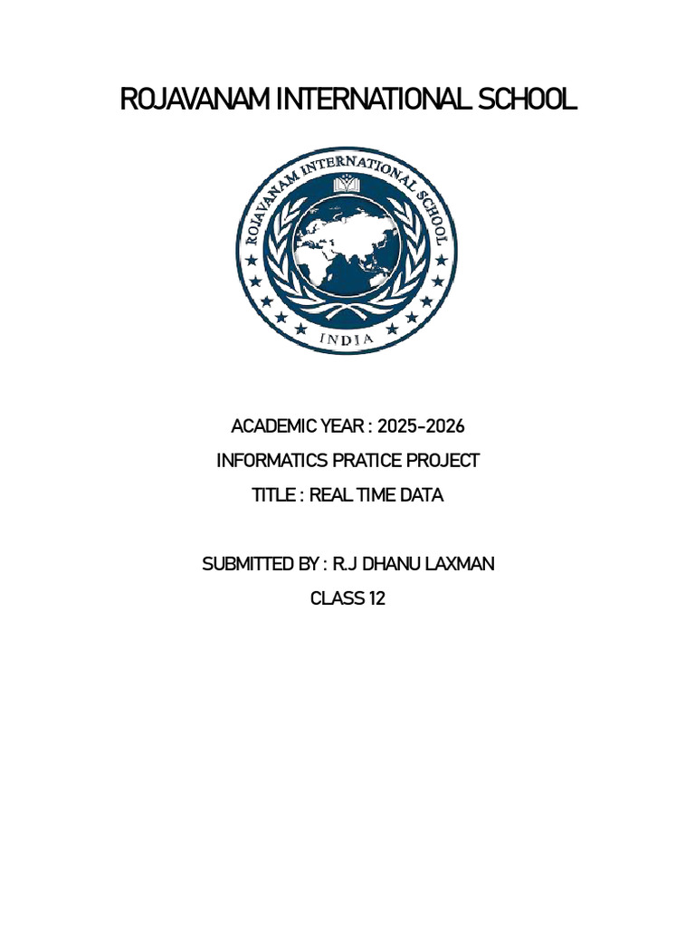 Class 12 Real-Time Data Project | PDF
