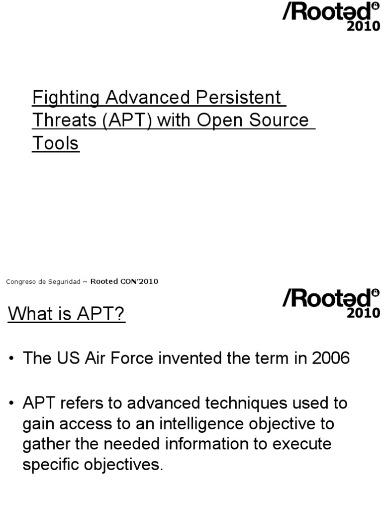 Fighting Advanced Persistent Threats APT With Open Source Tools | PDF ...
