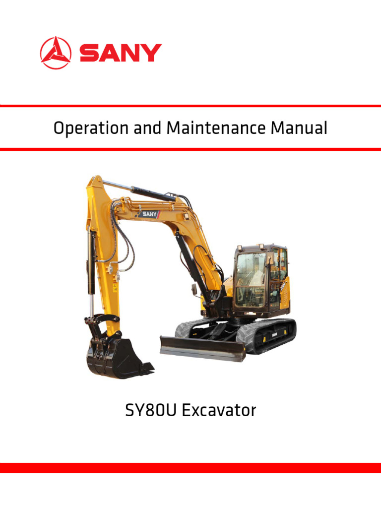 SY80U Excavator Operation Manual | PDF | Vehicles | Motor Vehicle