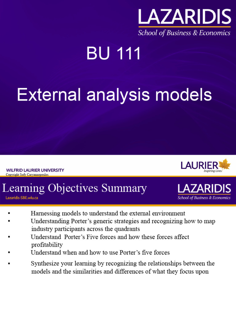 4-External Analysis Models STUDENT | PDF | Profit (Economics) | Inflation