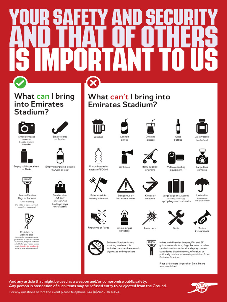 Emirates Stadium Entry Guidelines | PDF