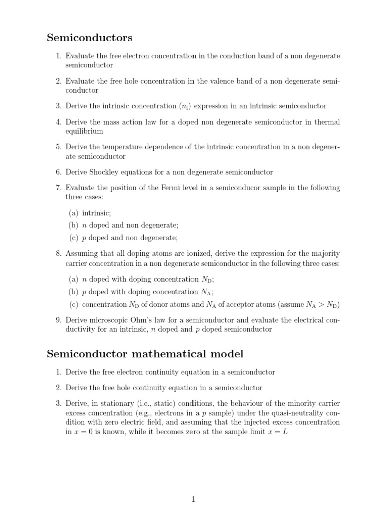 Theory | PDF | Doping (Semiconductor) | Semiconductors