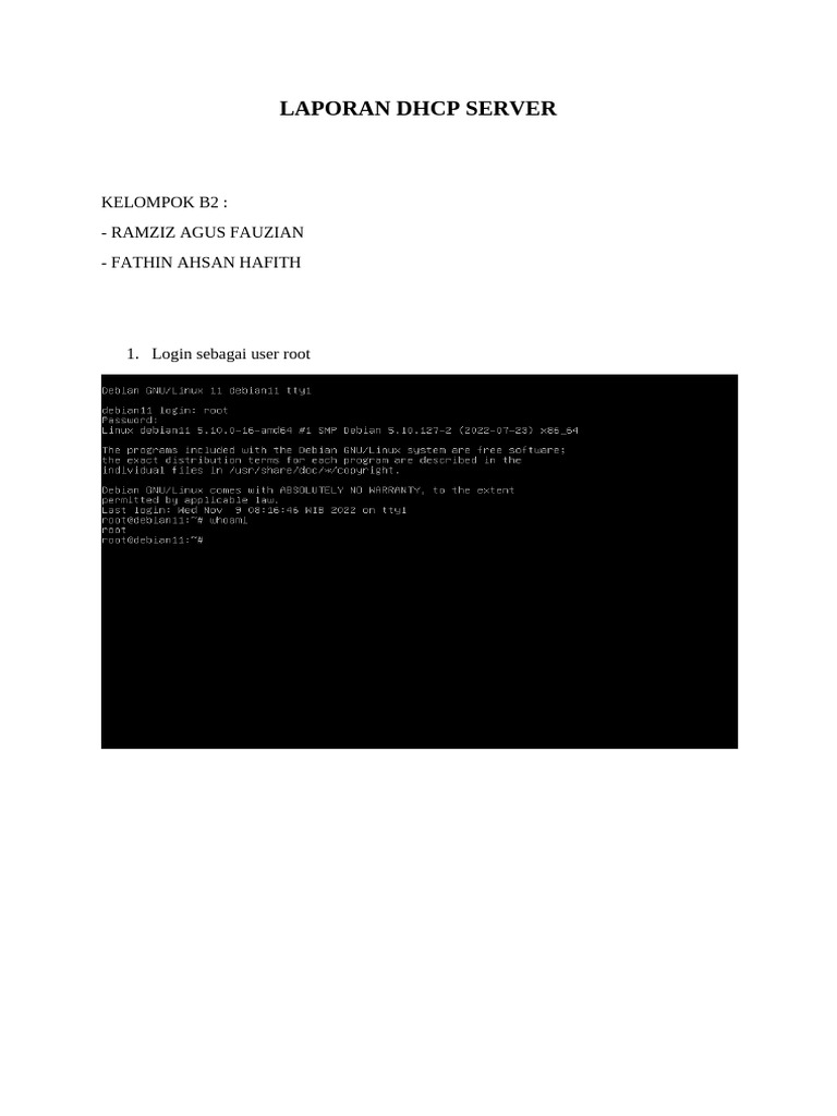 Laporan DHCP Server | PDF