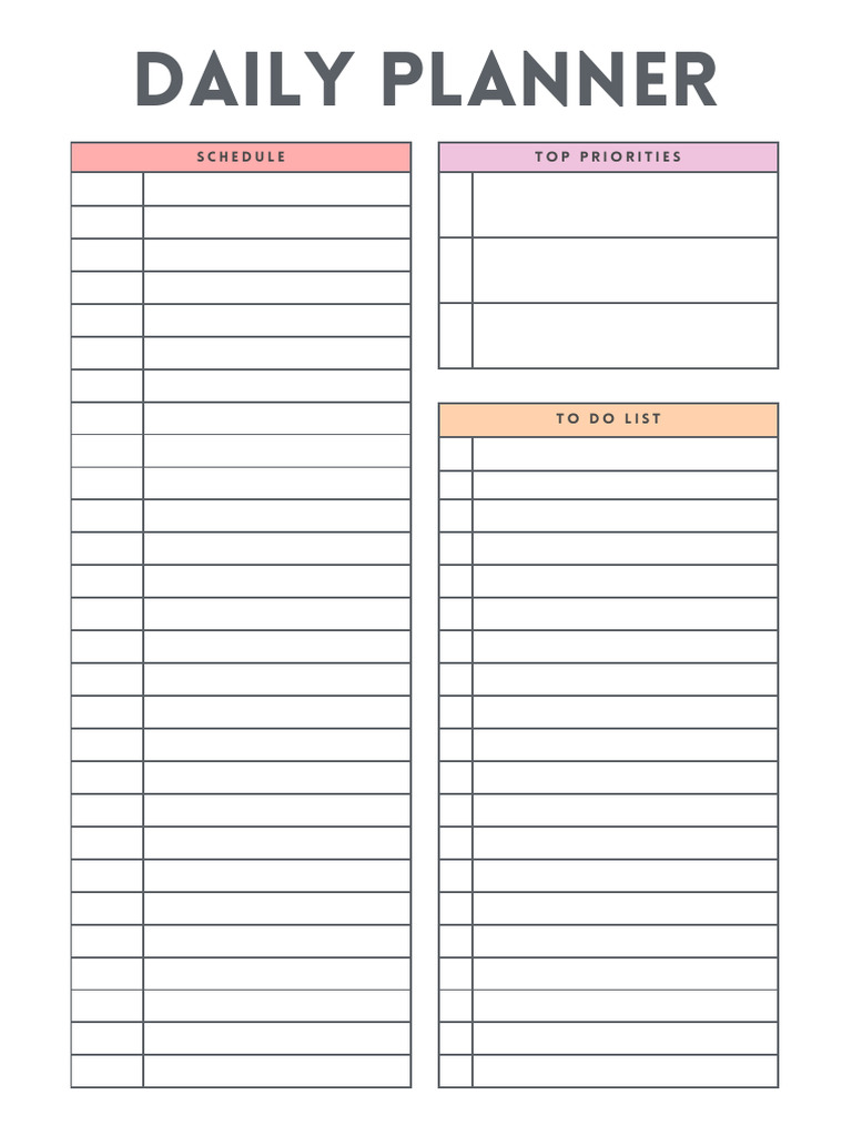 Colorful Clean Rainbow Schedule Daily Planner PDF | PDF