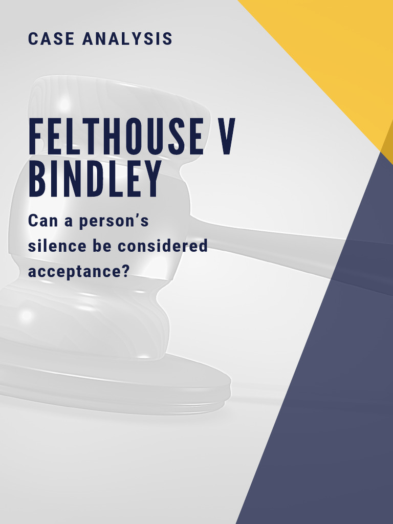 Felthouse V Bindley: Case Analysis | PDF | Civil Law (Legal System ...