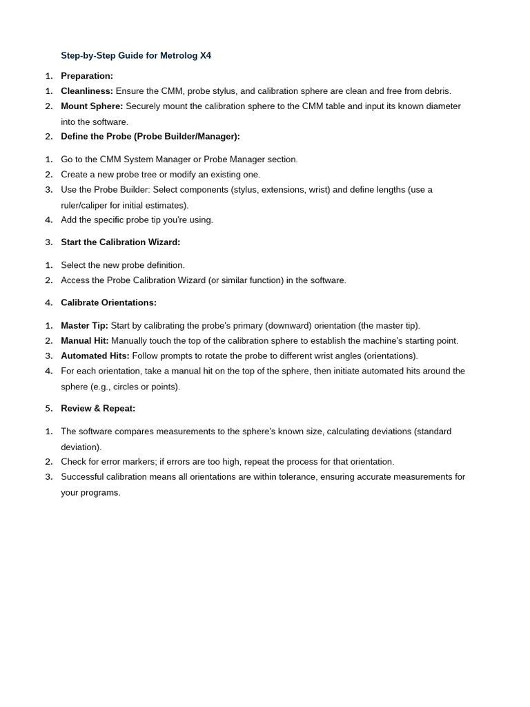 Metrolog X4 Calibration Guide | PDF