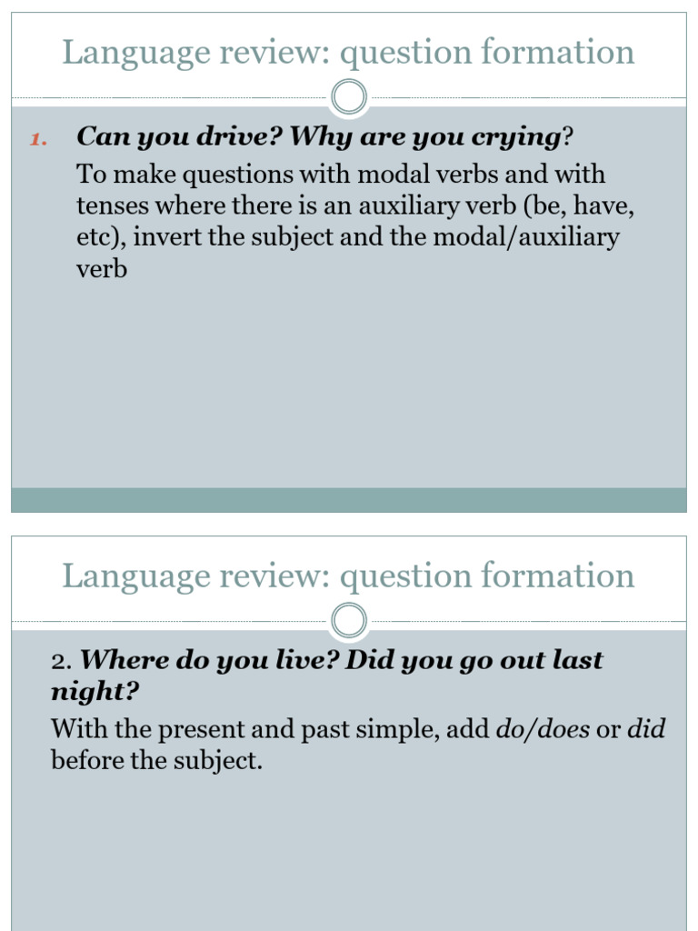 Mastering Question Formation in English | PDF