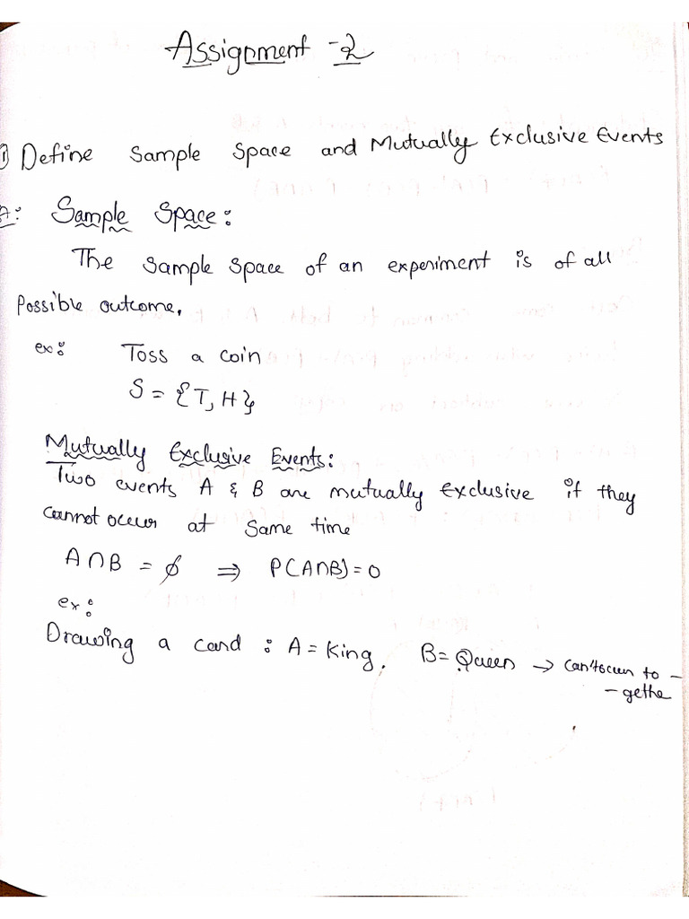 P&S unit 1 assignment | PDF