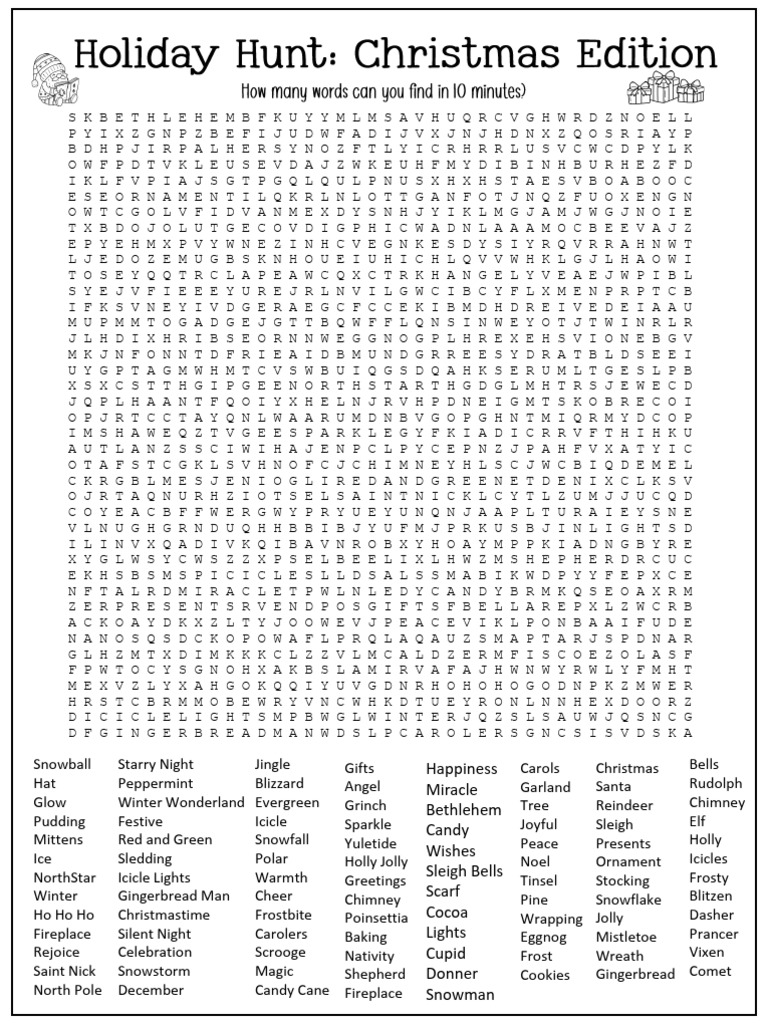 ChristmasWordSearchFunFestiveActivityGIANTEditionwith100Word-1 | PDF