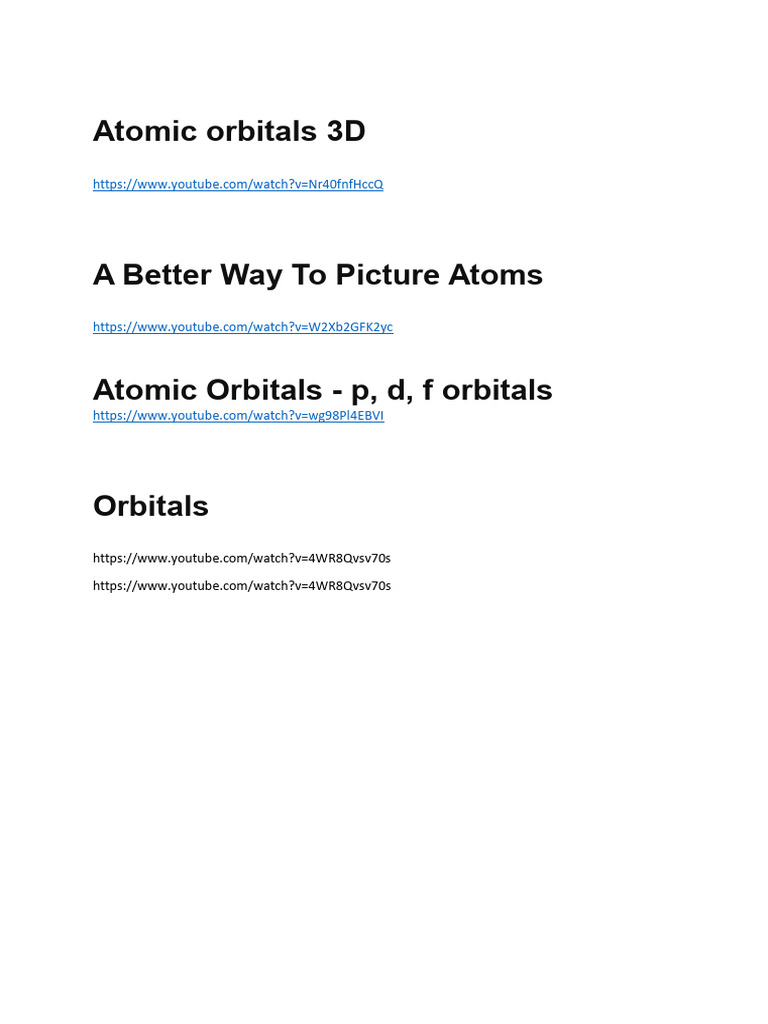 Atomic Orbitals 3D[1] | PDF