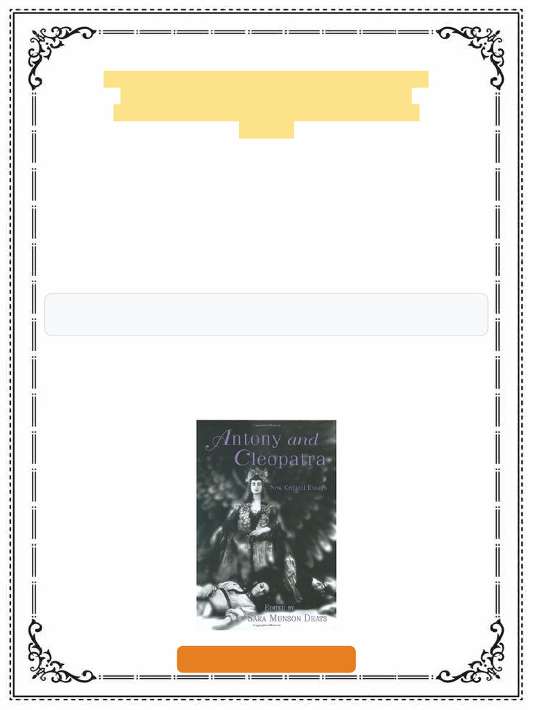 Antony and Cleopatra New Critical Essays Shakespeare Criticism 1st ...