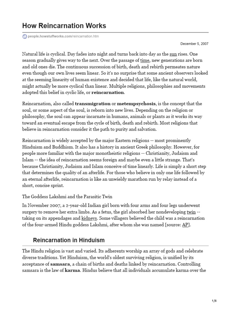 people.howstuffworks.com-How Reincarnation Works | PDF | Karma | Moksha