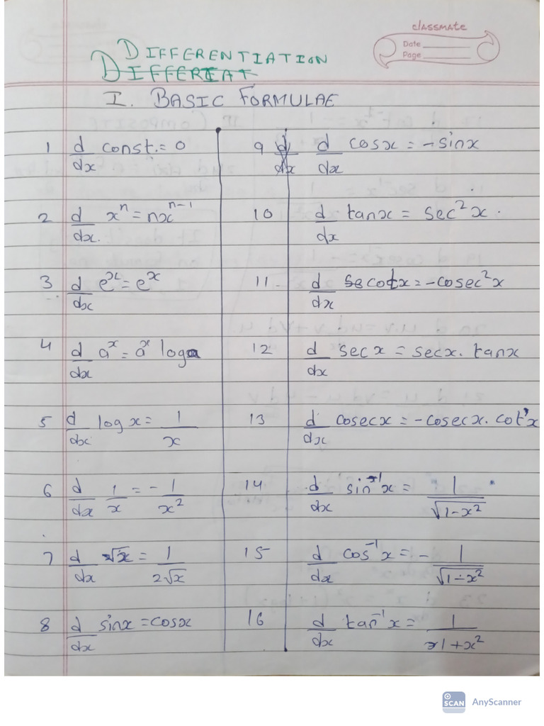 Differentiation | PDF