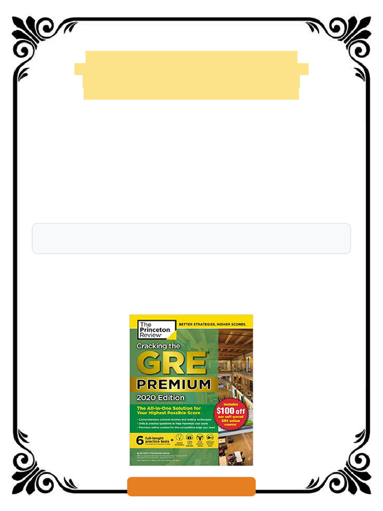 Cracking The GRE Premium Edition With 6 Practice Tests 2020 The All in ...