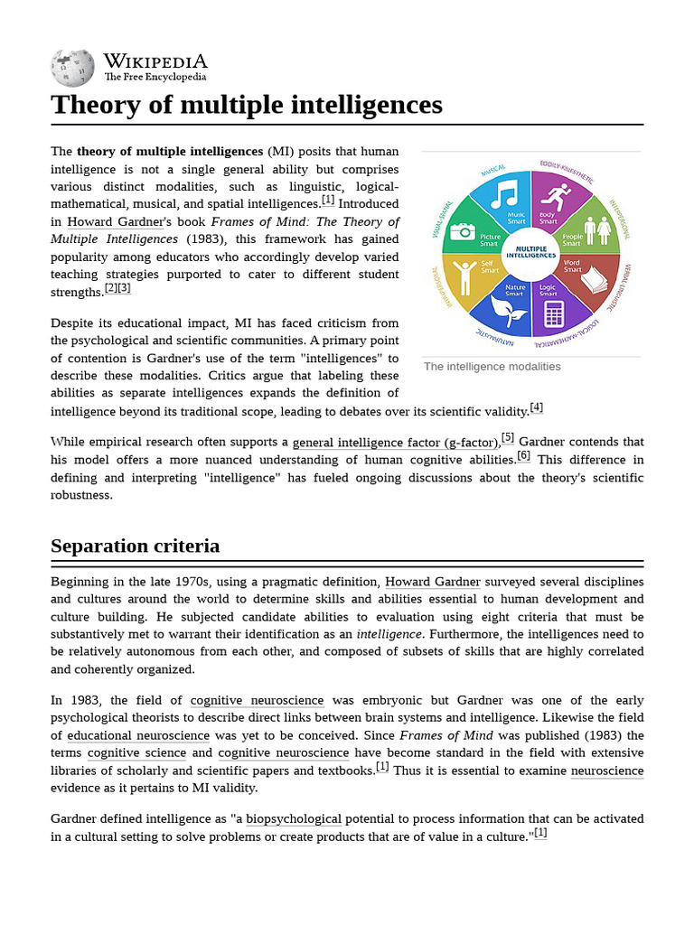 Understanding Multiple Intelligences Theory | PDF | Intelligence ...