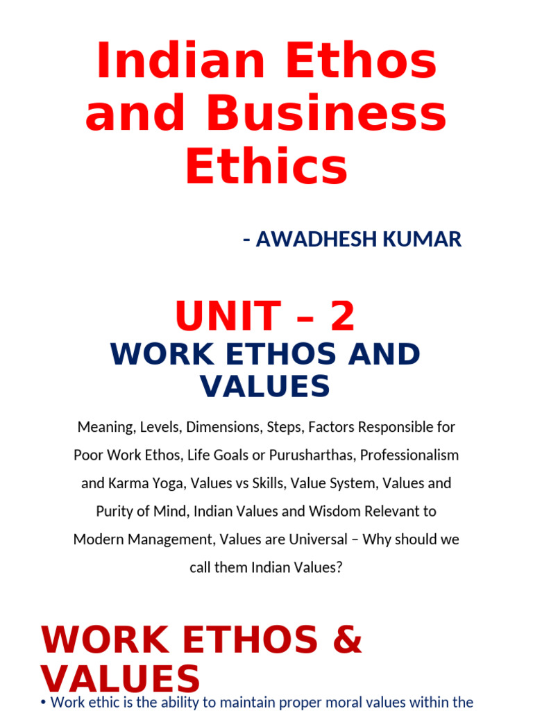 Indian Work Ethos and Values Explained | PDF | Virtue | Moksha