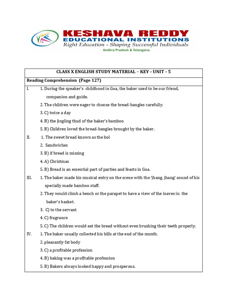 Class X English Study Material Guide | PDF | Linguistics