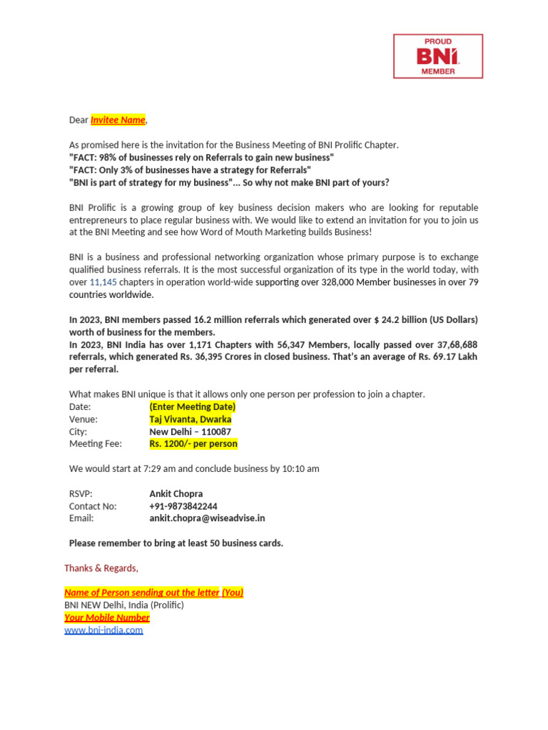 Invite Letter | PDF