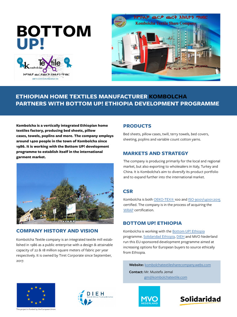 Kombolcha-1 | PDF | Textiles | Textile Industry