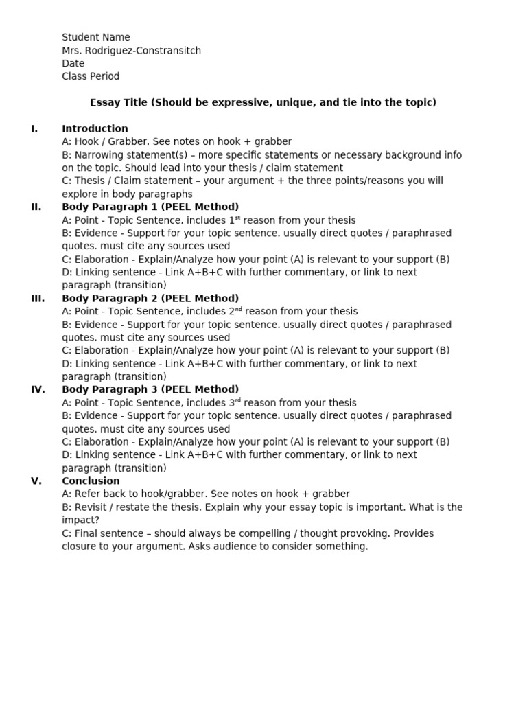 Essay Structure Guide for Students | PDF