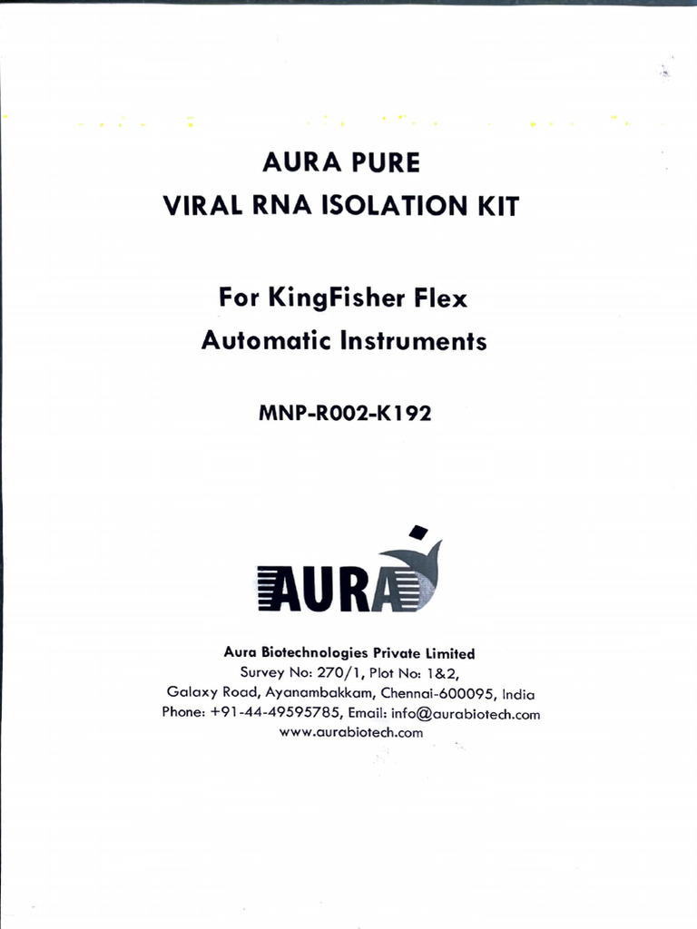 Viral RNA Isolation Kit for Kingfisher | PDF | Lysis | Nucleic Acids