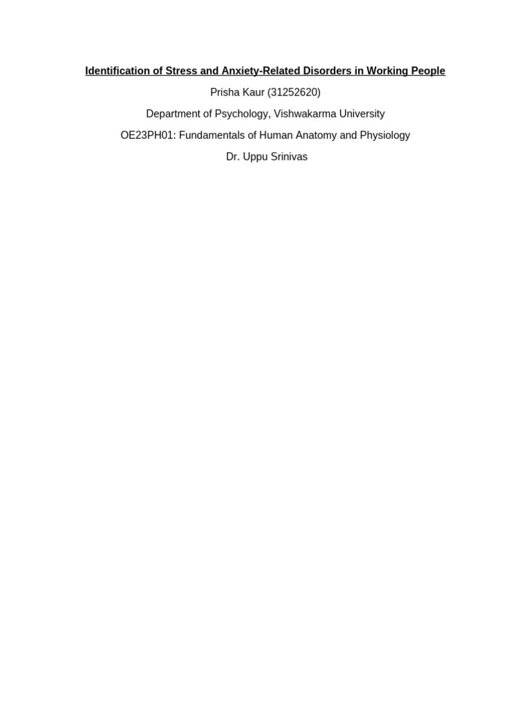 Prisha Duble Final | PDF | Anxiety | Mental Disorder