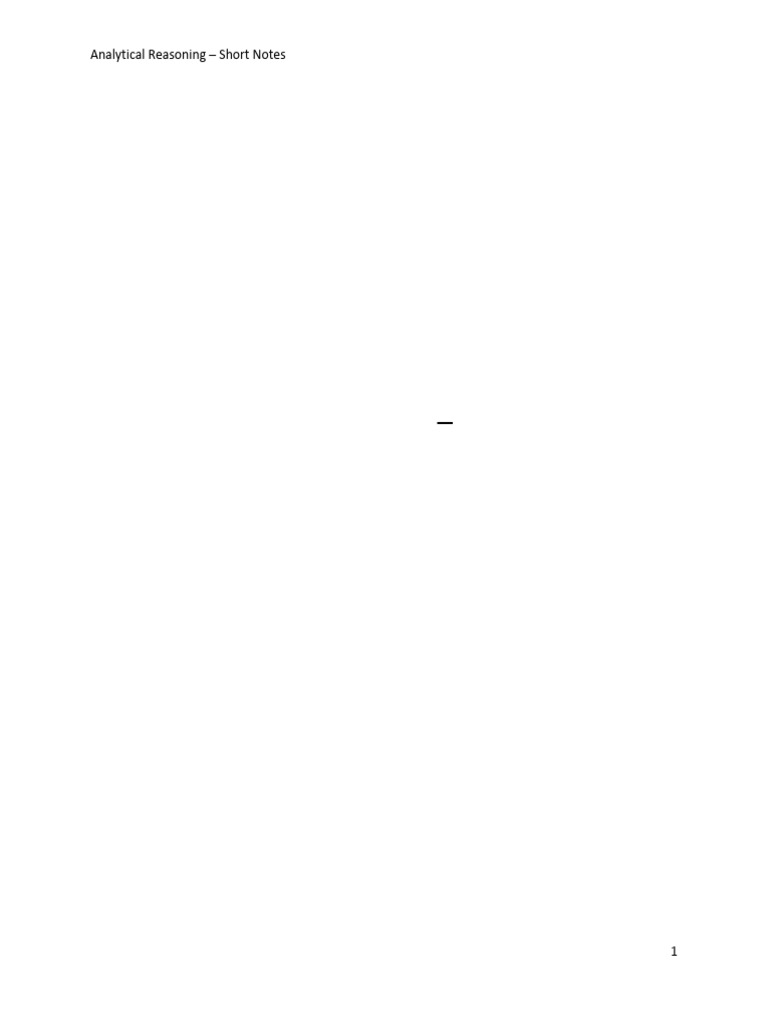 Analytical Reasoning - Short Notes (1) | PDF